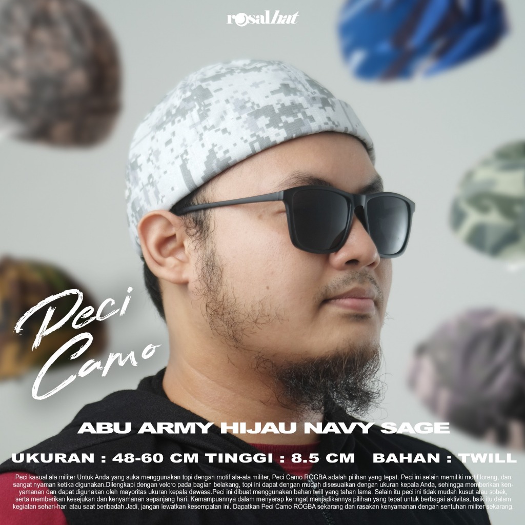 ROSAL ROGBA Peci Gaul Miki Hat Camo | Shopee Malaysia