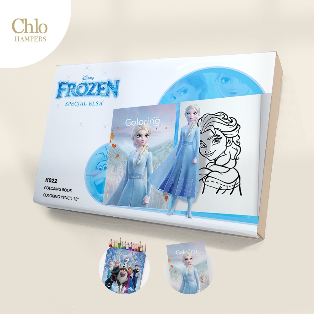K022 Frozen Special Elsa - Birthday Souvenir, Girls' Toy, Coloring Book and Colored Pencils ...