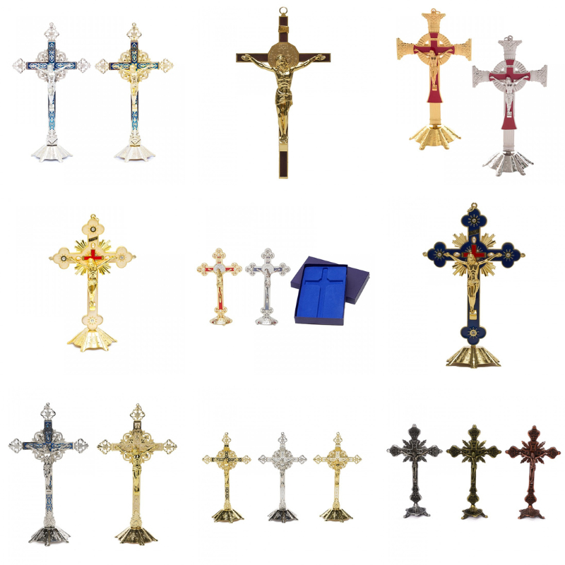 Various Catholic Hanging Wall Table Cross Displays Premium Iron ...