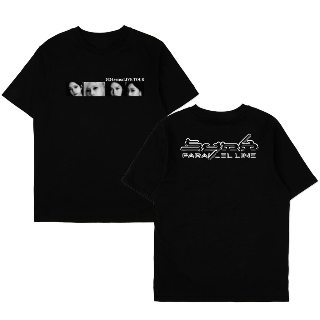 Kpop AESPA CONCERT PARAREL LINE T-SHIRTS FRONT SCREEN PRINTING AESPA ...