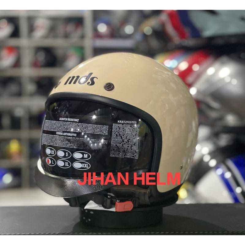 Mds CLASSIC HELMET / ORIGINAL SNI MDS MAGNUM CREAM HELMET | Shopee Malaysia