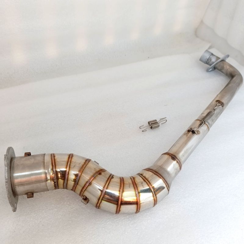 (Highmount) Stainless pipe big elbow + adapter 51mm for xrm 125 wave ...