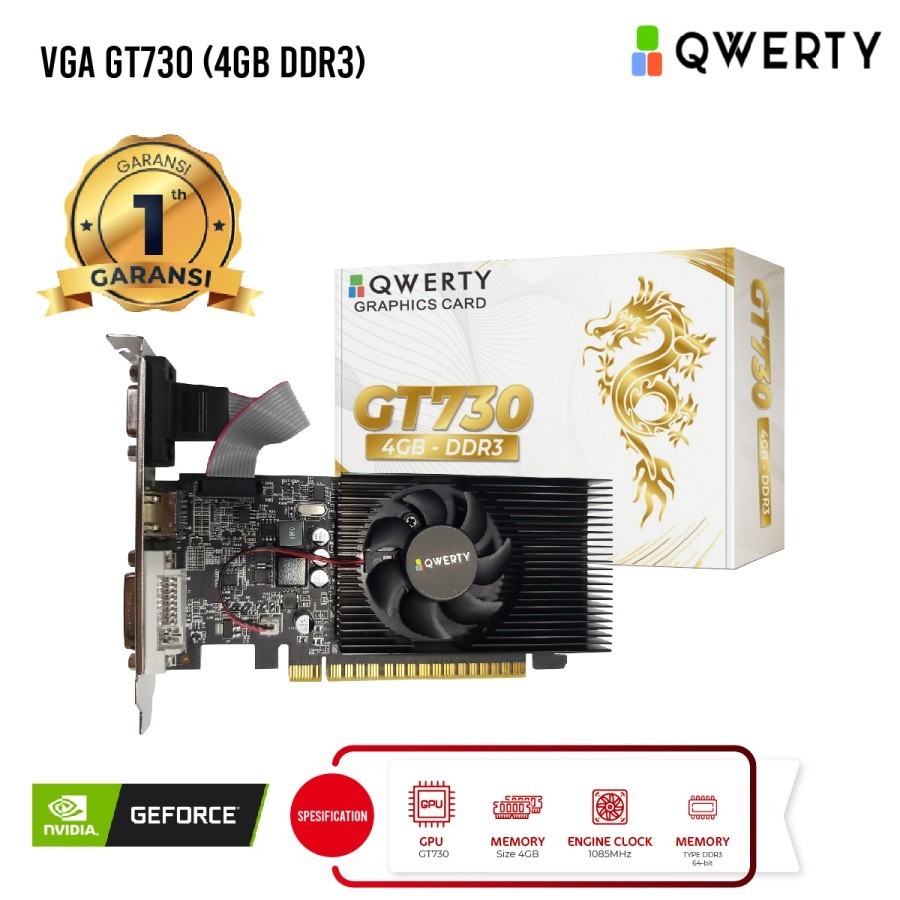 Vga NVIDIA GeForce GT 730 QWERTY GT730 4GB DDR3 128bit | Shopee Malaysia