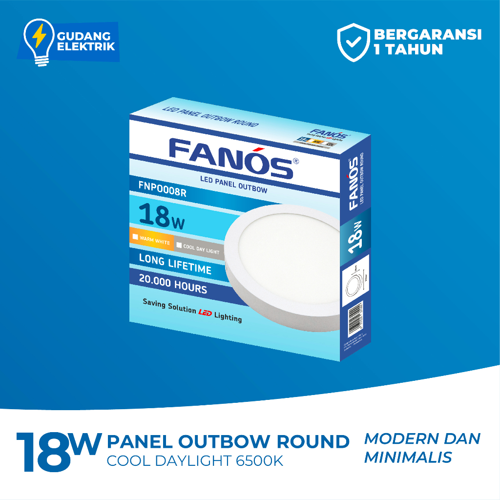 PUTIH CAHAYA Led Ceiling Downlight/Fanos Panel Outbow Round Round Watt ...