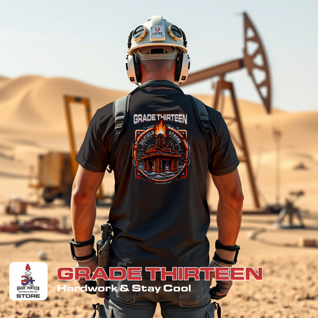 KATUN HITAM Men's black grade thirteen offshore drilling rig t-shirt ...