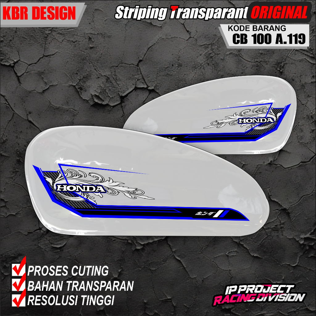 Original HONDA CB 100 MOTORCYCLE STRIPING STICKERS - HOLOGRAM AND ...