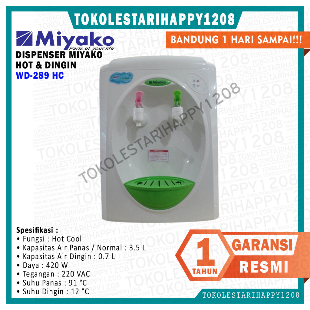 Miyako Hot & Cold Gallon Water Dispenser WD 289 HC Official Guarantee ...