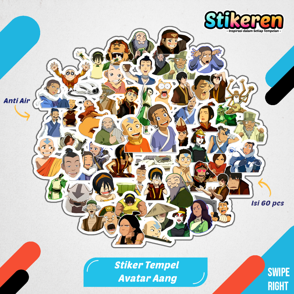 Avatar Aang ATLA Stickers Anime Cartoon Film Paper Vinyl Decoration ...