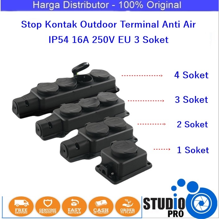 Outdoor Socket Terminal Waterproof IP54 16A 250V EU 4 Body Socket: PC ...