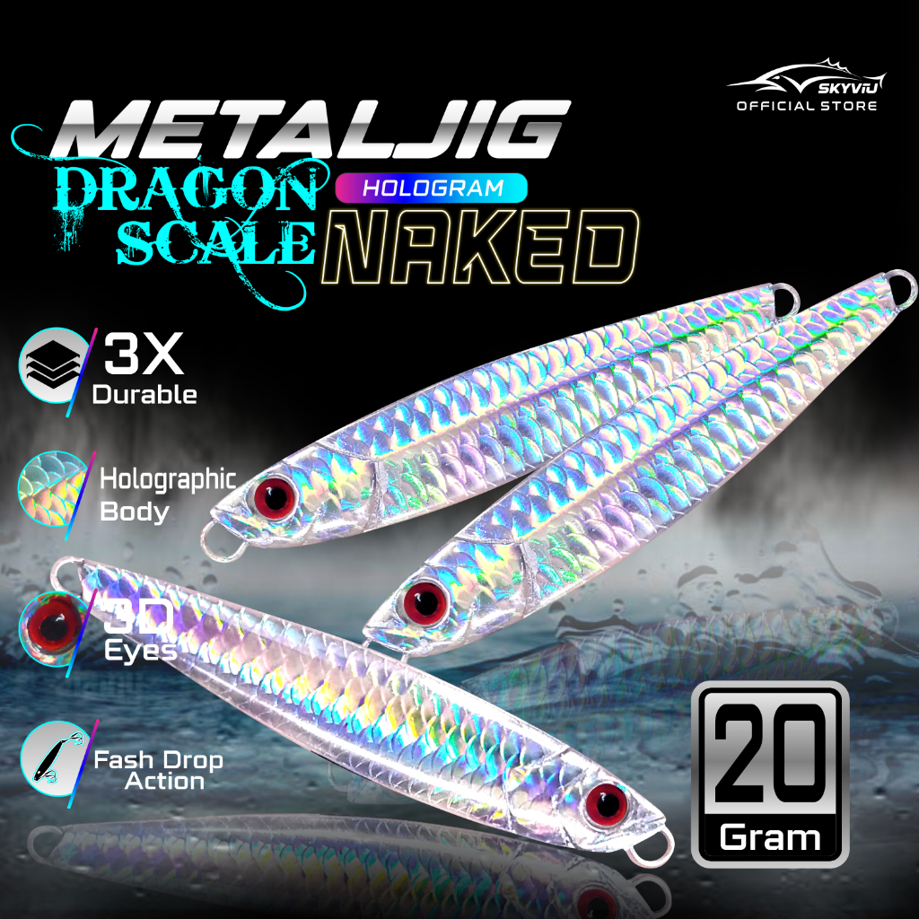 Metal Jig Bait 20 Gram Micro Jig 20 gr Silver Killer Casting Lure ...