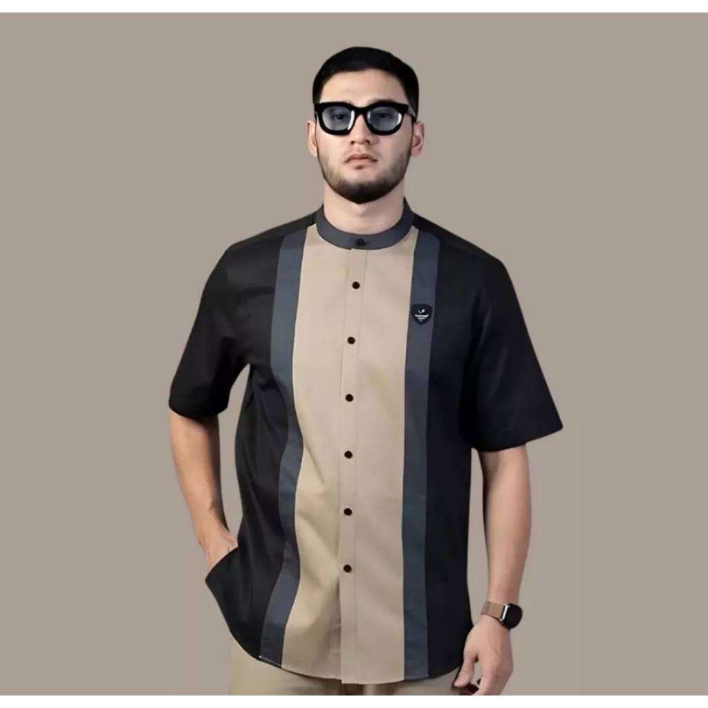 KEMEJA Shirt casual three-color combination short-sleeved A&A clothing ...