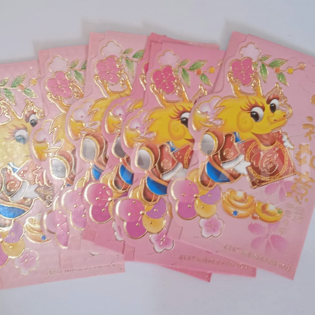Pink Dragon Angpao 2025 contains 6/ Angpau Sincia Naga Envelope Chinese ...