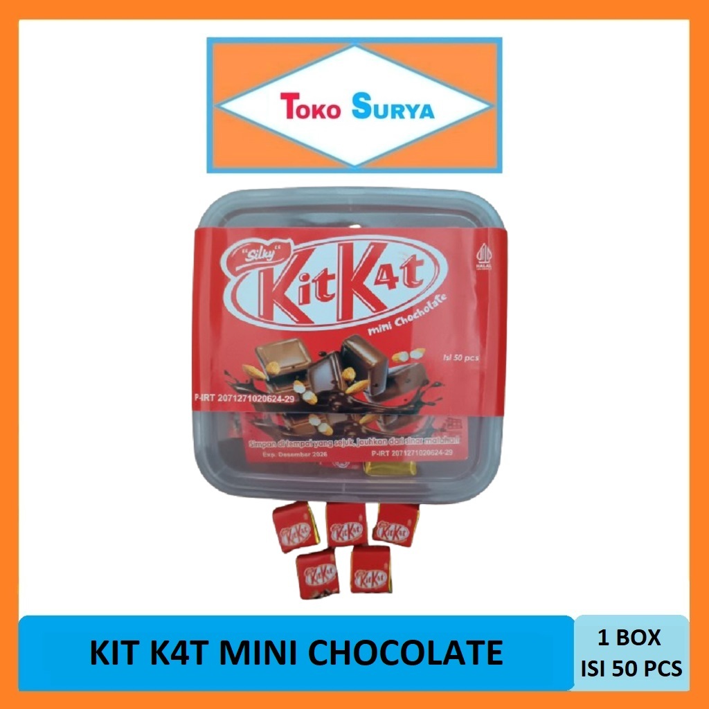Kit K4T Mini Chocolate Silky Chocolate Plot 1 Box Contains 50 Pcs ...