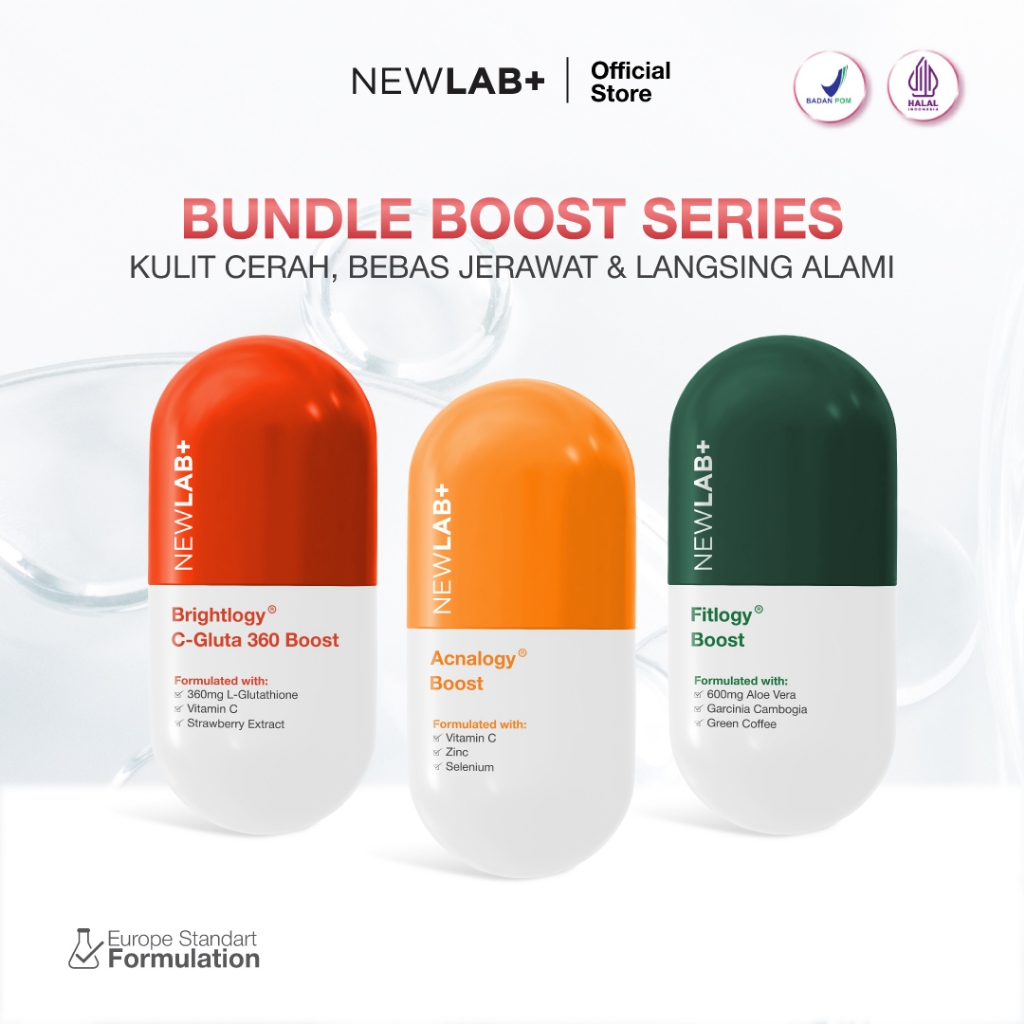 [Bundle 3 Boost Series] NEWLAB 1 Box C-Gluta 360 Boost + 1 Box Fitlogy Boost + 1 Acnalogy Boost ...