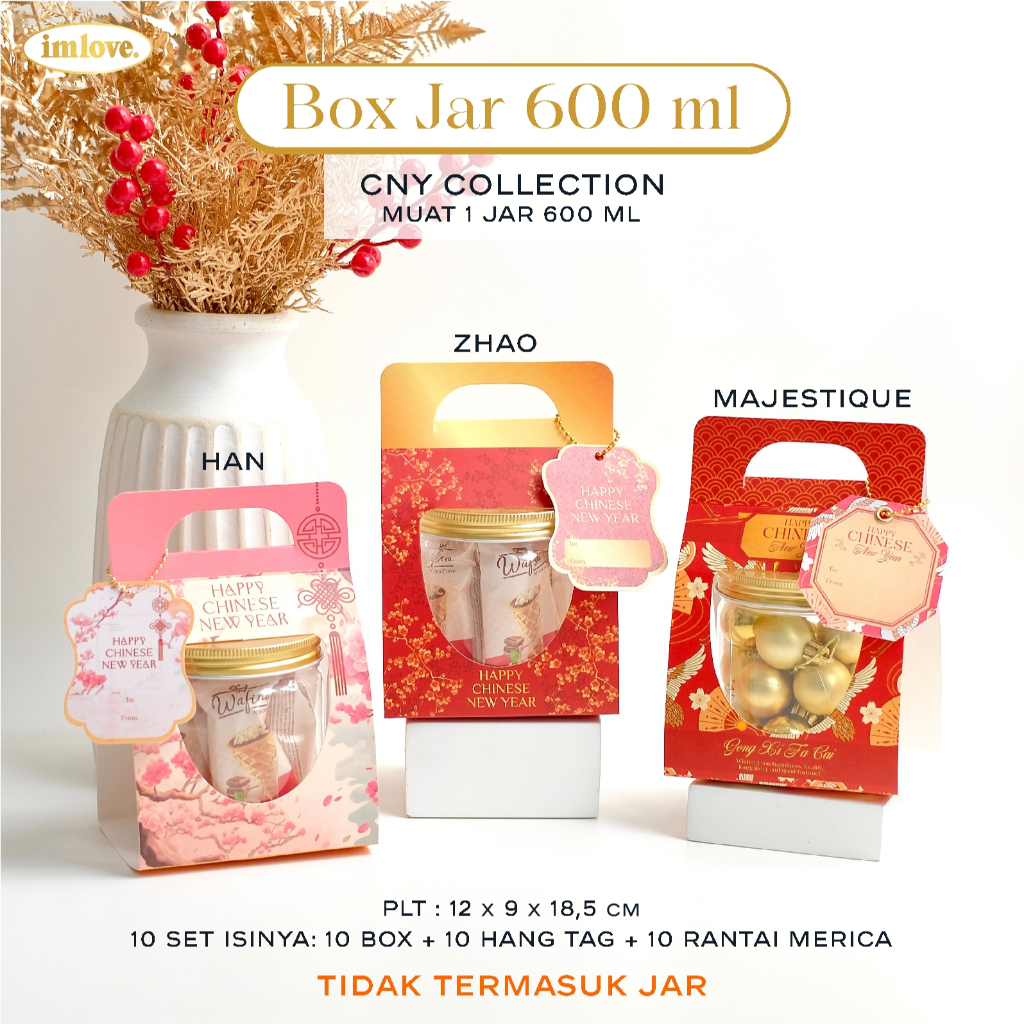 [10 Set] Box Jar 600 ml Chinese New Year Tote Box Sincia CNY Tube Jar ...