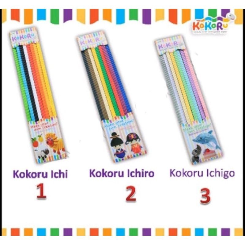 Kokoru ICHI ICHIGO ICHIRO STRIPE CORRUGATED PAPER SET LONG WAVE PAPER ...