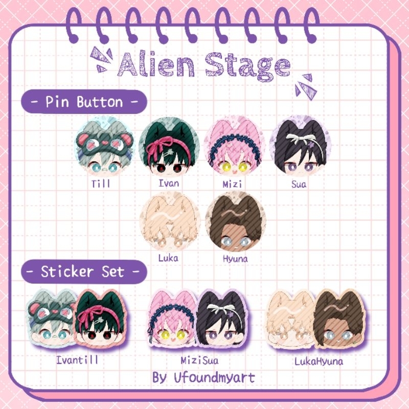 [U Foundmyart] Alien Stage Button Sticker Pin Set | Shopee Malaysia