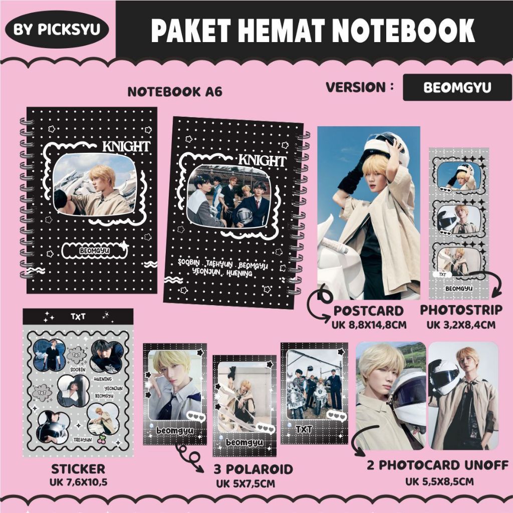 TXT NOTEBOOK PACKAGE - KNIGHT VER - SANCTUARY II HAMPERS KPOP II ...