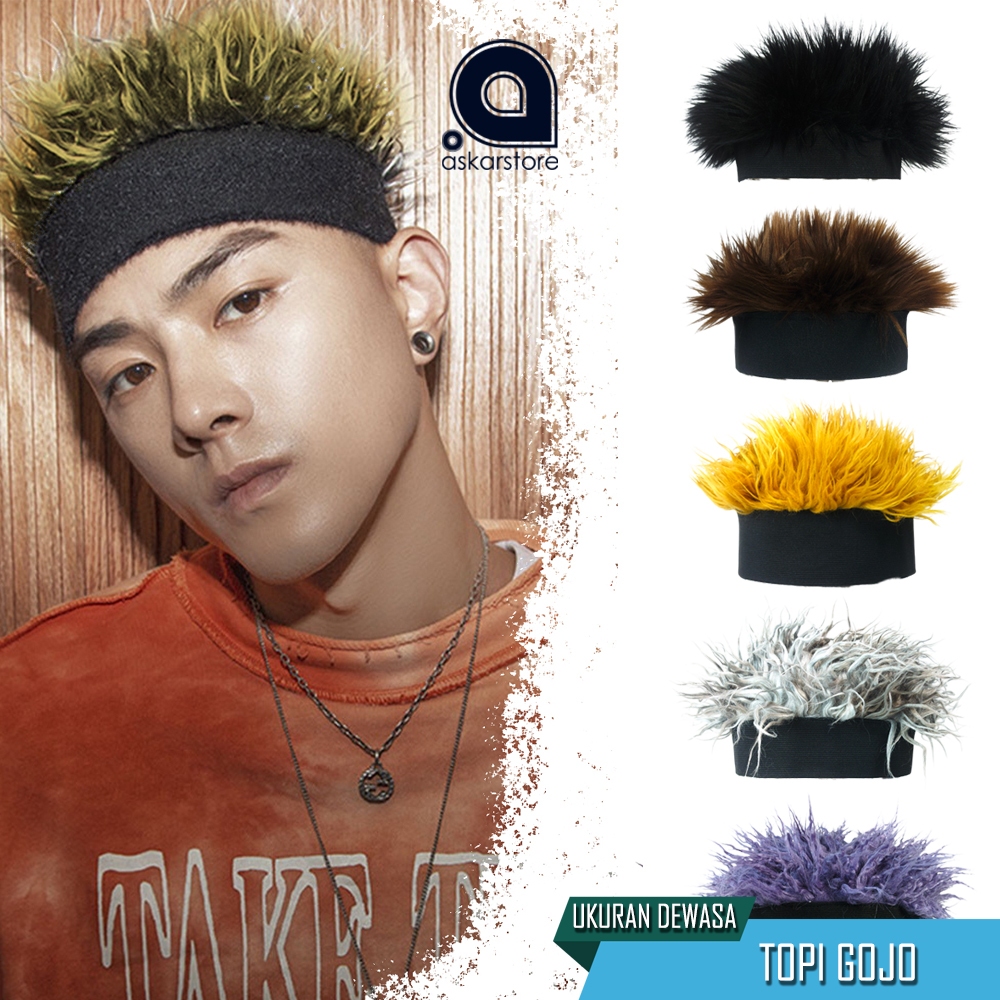 Gojo anime cosplay men's wig cap | Shopee Malaysia