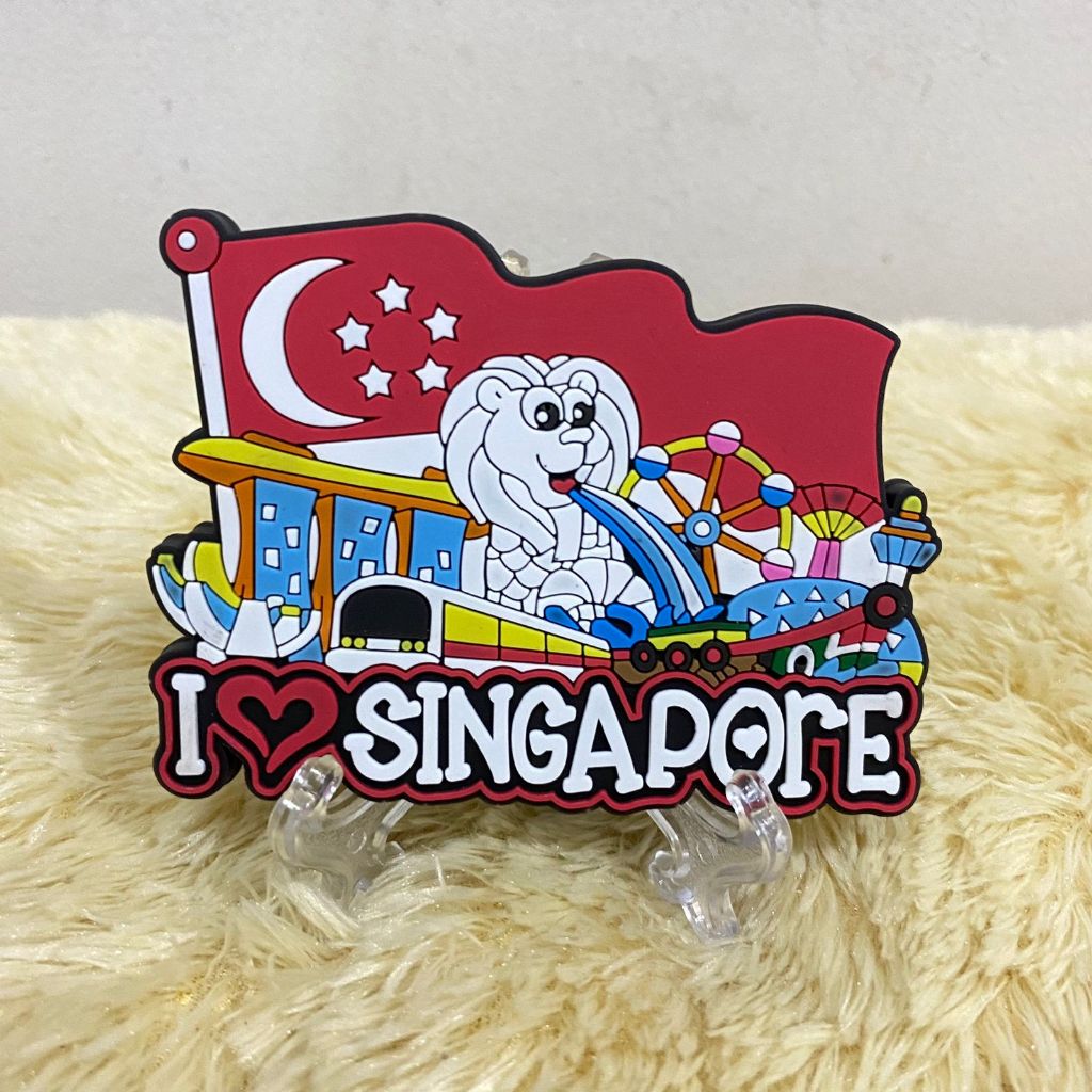 Fridge Magnet Singapore Singapore Merlion Rubber Refrigerator Sticker ...