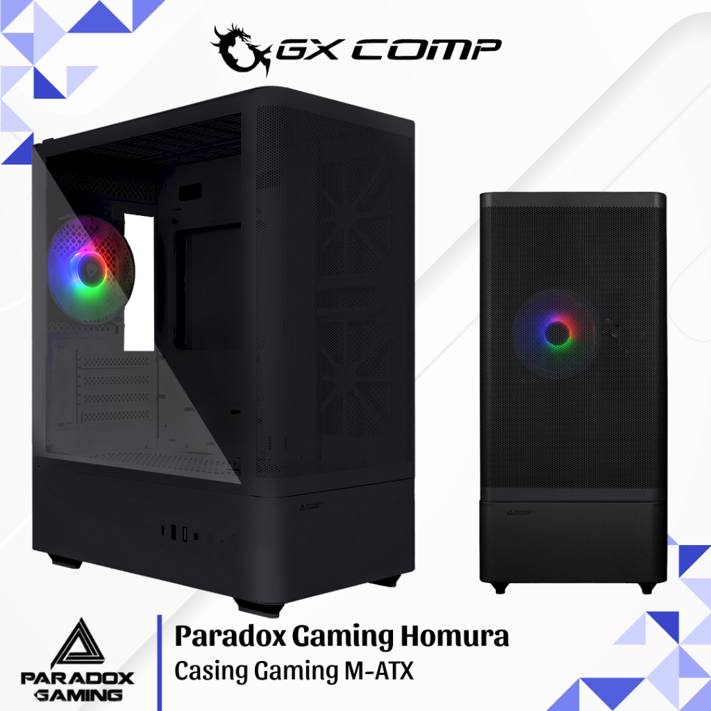 Paradox Gaming Homura V2 Black Free 1 Fan ARGB | Atx PC Case | Gaming ...