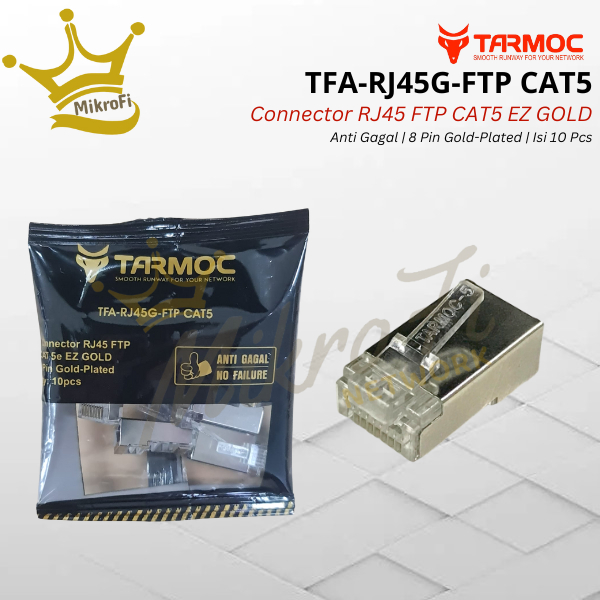 Tarmoc TFA-RJ45G-FTP CAT5 | Connector RJ45 STP FTP Cat 5 EZ Gold Anti ...
