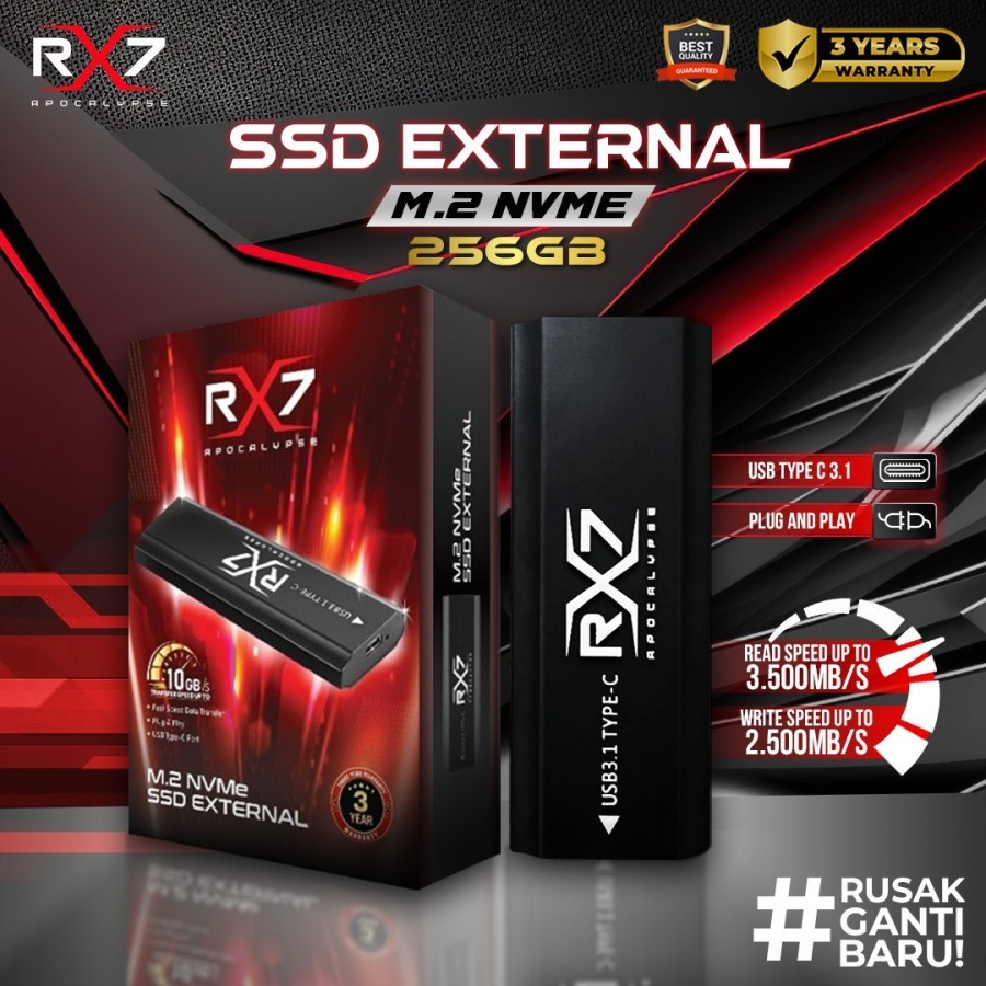 Ssd M2 NVME EXTERNAL 256GB RX7 / ENCLOSURE M2 NVME + M2 NVME 256GB RX7 | Shopee Malaysia