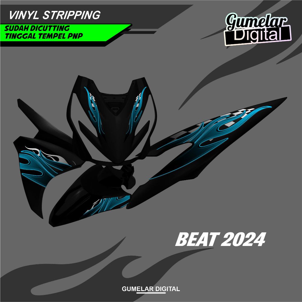Simple STRIPPING FOR HONDA BEAT DELUXE GEN 2 2024 API LIVERY SS BLUE V2 ...