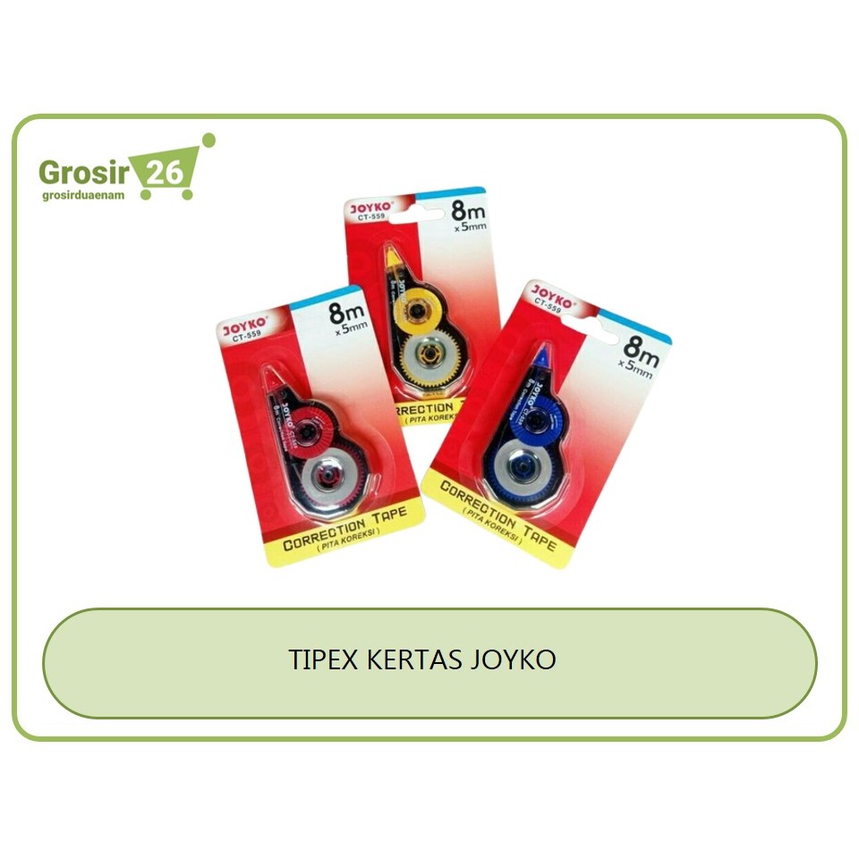 (1 pcs) typex paper / correction tape / pull tip-ex joyko ct-559 (8 ...