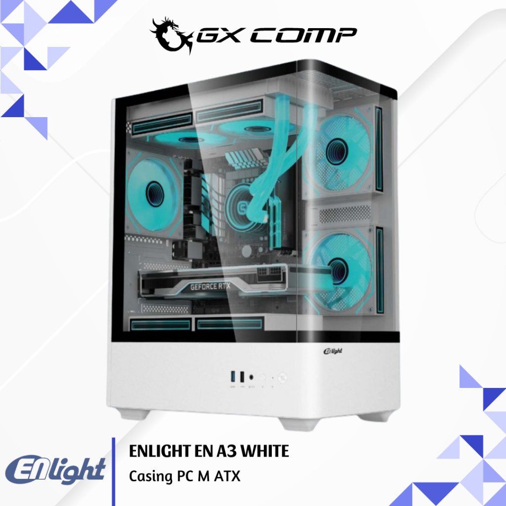 Enlight EN A3 White Inc 3 Fan RGB - mATX PC Casing - Gaming CPU Case - Without Fan | Shopee Malaysia