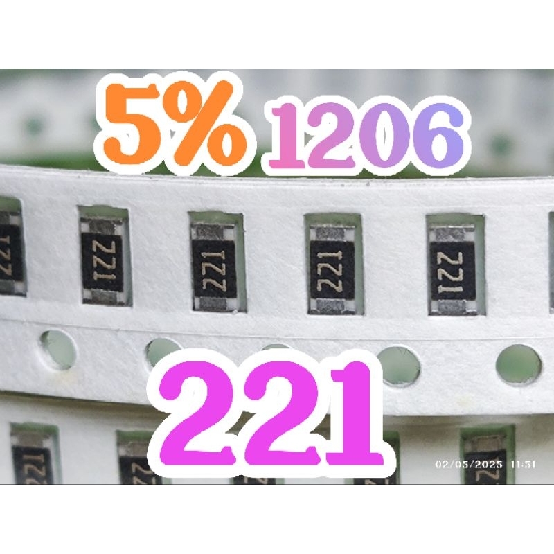 10pcs resistor chips smd 221 size 1206 220ohm 220 ohm | Shopee Malaysia