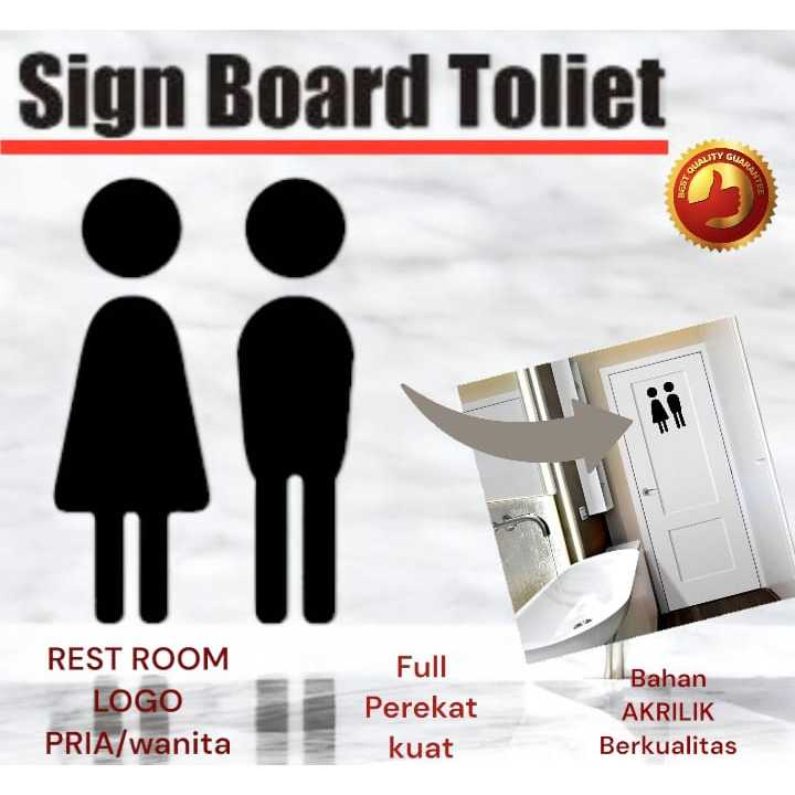 Acrylic TOILET SIGN board 3mm THICK material embossed acrylic TOILET ...