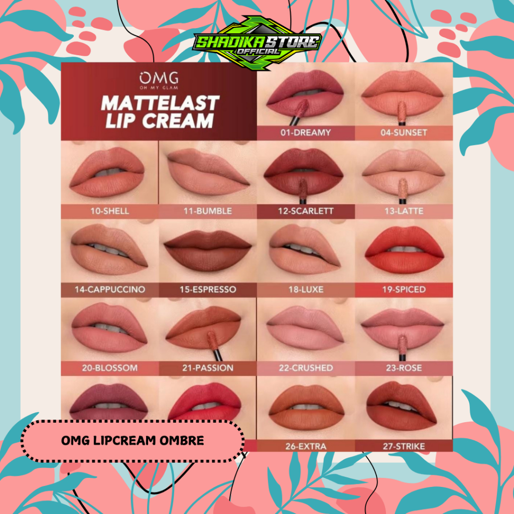 Ombre Lipcream OMG OH MY GLAM Matte Last Lip Cream Package (2 Pcs) | Shopee Malaysia
