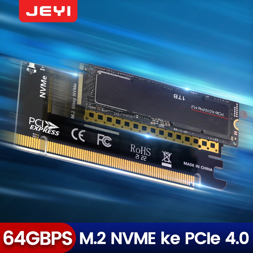 Jeyi Adapter M.2 NVMe to PCIe 4.0 x16, Expansion Card M.2 NVMe SSD to ...