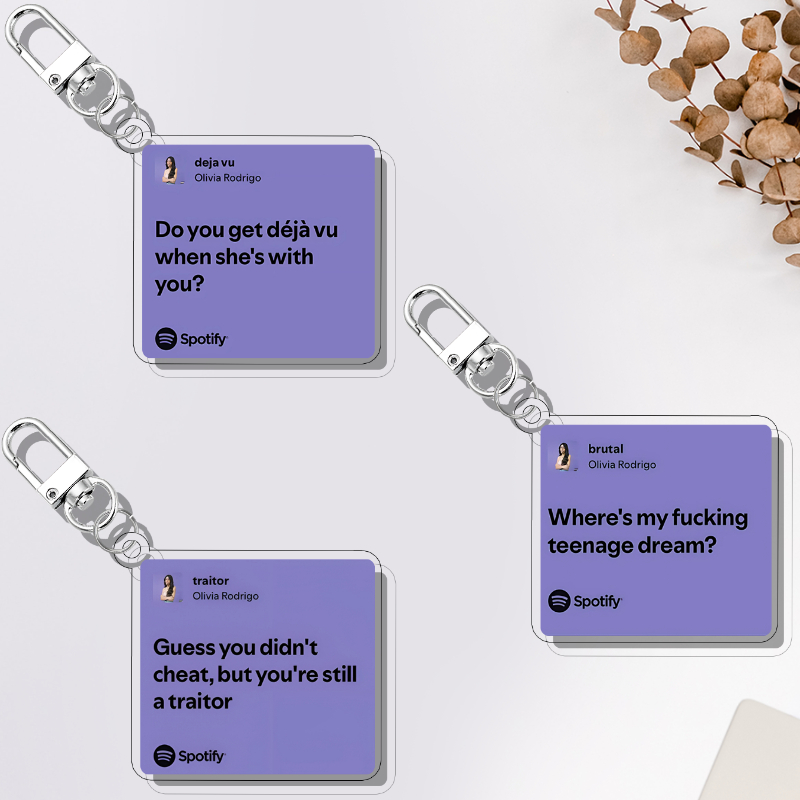 GANTUNGAN Olivia Rodrigo Keychain Spotify Lyrics | Spotify Olivia ...