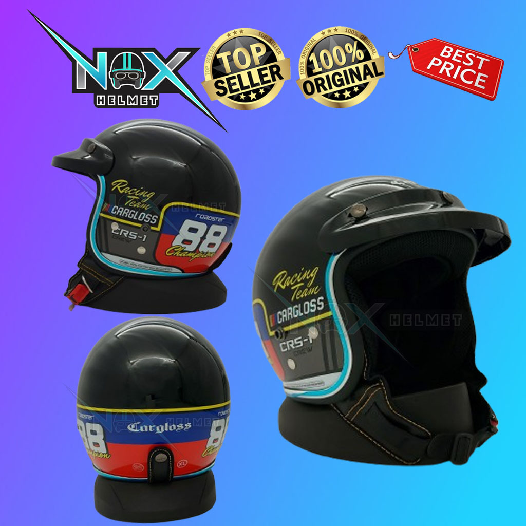 Original CARGLOSS CFM 2 List Crom Helmet with Classic Retro Detroit ...