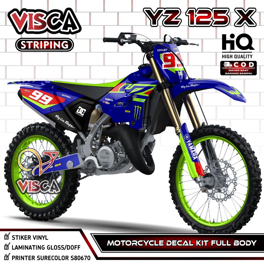 Yz 125 X 2022 Full Body Decal - YZ 125X Fullbody Sticker - YZ 125 2022 Decal - YZ 125X Striping ...