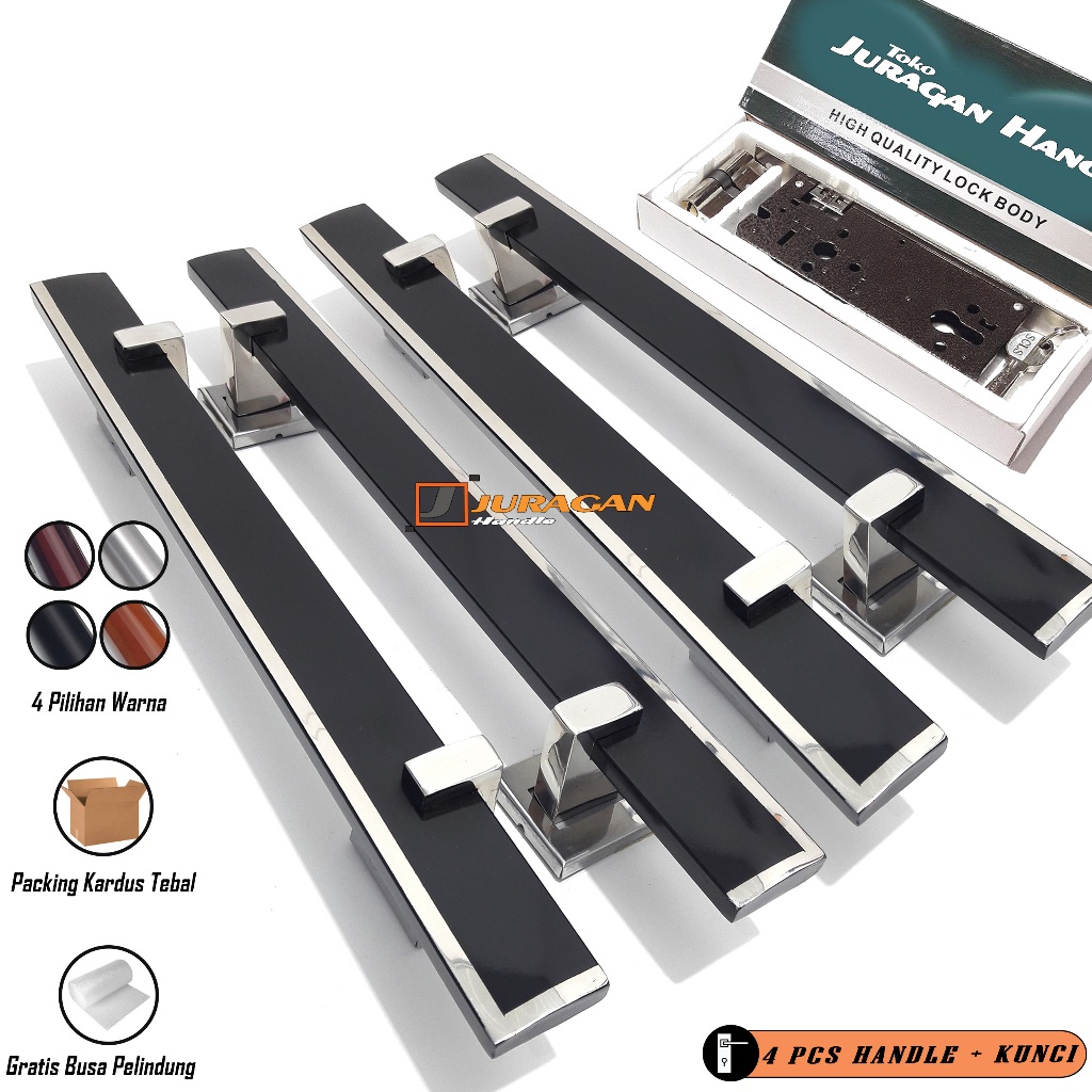 4 Door Handles 60 cm Lock Set Just Install - Complete Package of ...