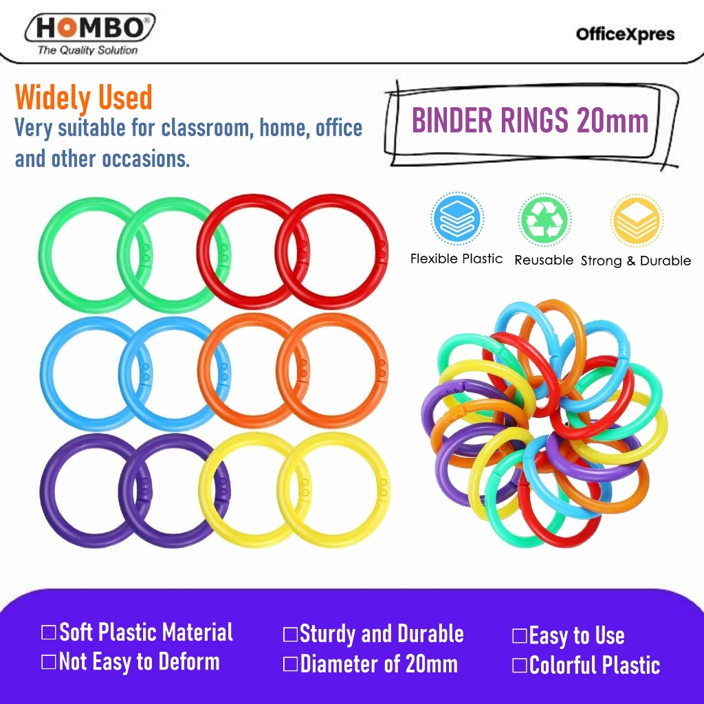 (10Pcs) 20mm Plastic Binder Rings/Plastic Binding O Ring/Open Close ...