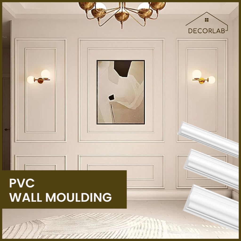 PUTIH Laiv Wall Molding - White PVC Wall Molding - Wall List / Profile ...