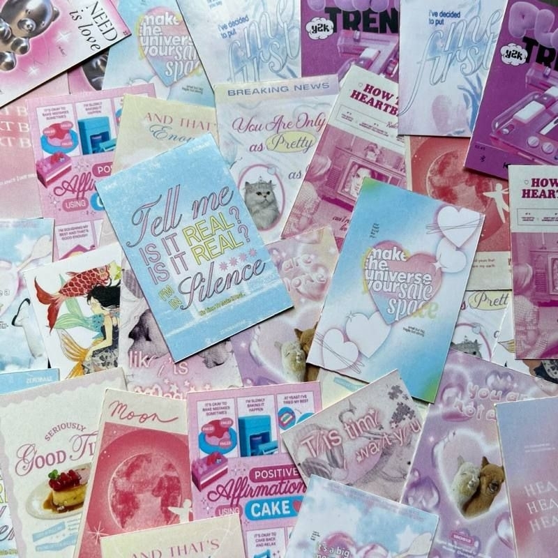 16pcs Soft PASTEL aesthetic sticker / Soft pink sticker set / aesthetic ...