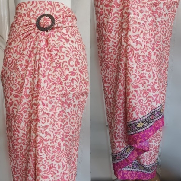 Wrapped Cloth Skirt Under Kebaya with Pink Cendol Motifs and Other ...