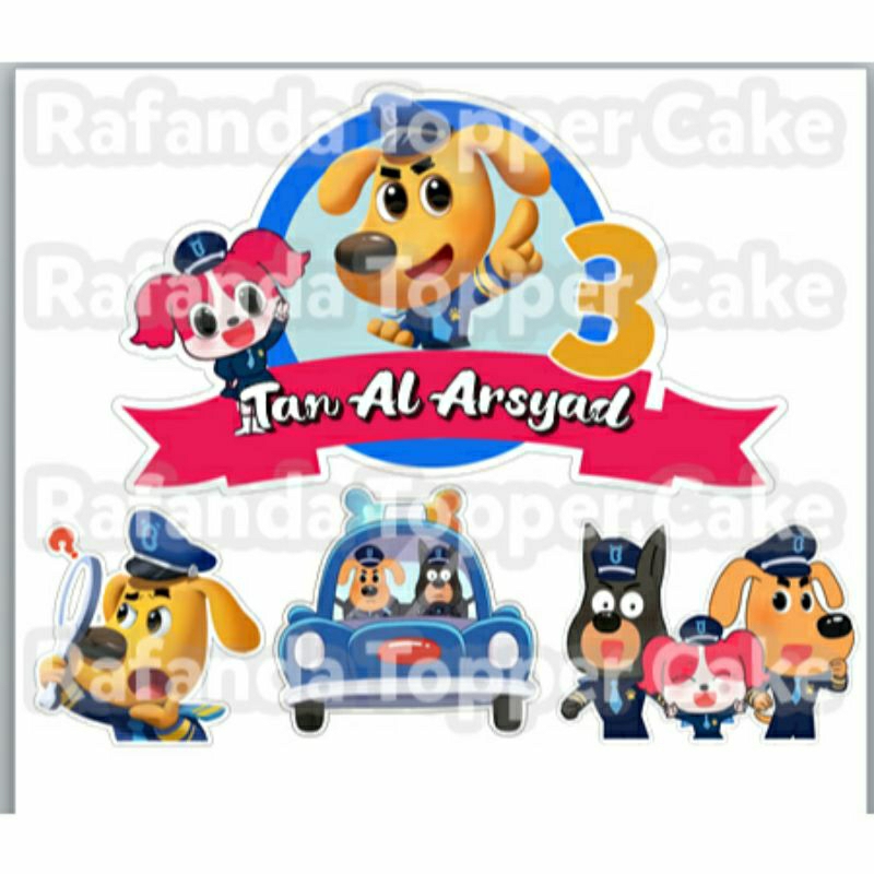 Labrador safety sheriff birthday cake topper birthday topper | Shopee ...
