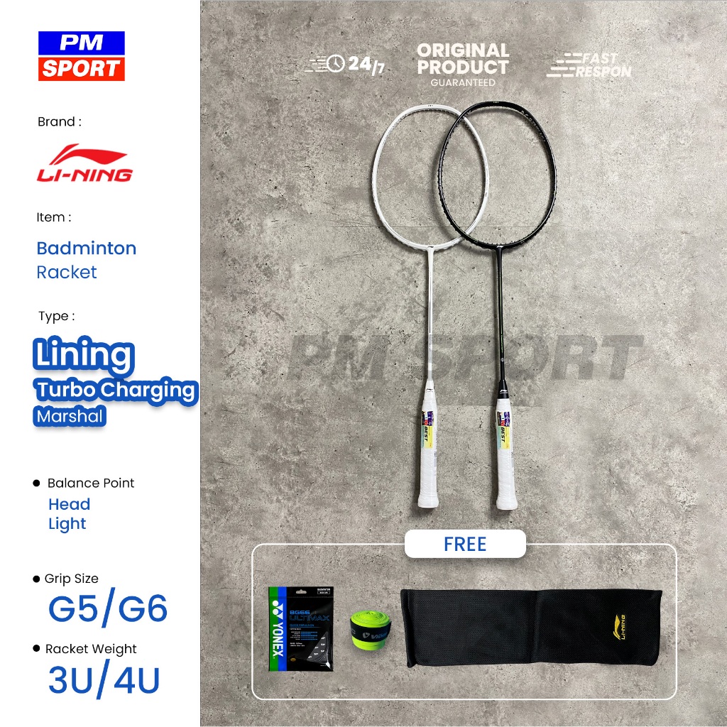 LINING TURBO CHARGING MARSHAL ORIGINAL BADMINTON / BADMINTON RACKET ...