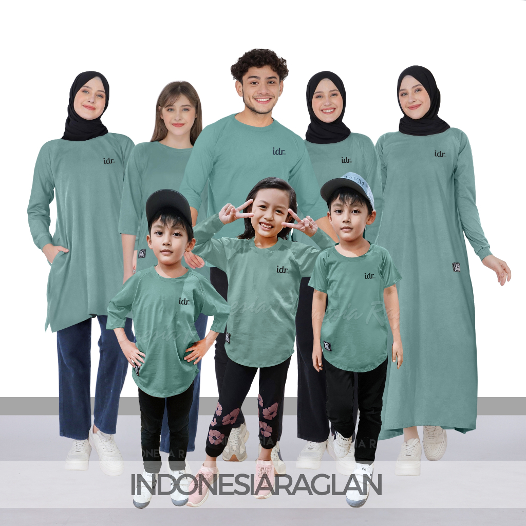 Indonesia Raglan Sage Color Family T-Shirt Set Family, Couple, Unit All ...