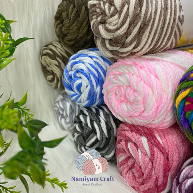 8 Ply Spray Knitting Yarn / Soft Acrylic Rainbow Yarn 8 Ply | Shopee ...
