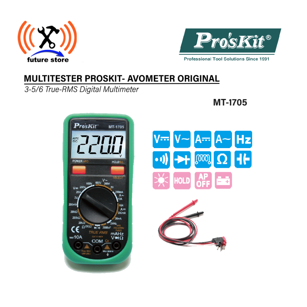 PROSKIT MT-1705 MULTITESTER - AVOMETER ORIGINAL - Multipurpose Electric ...