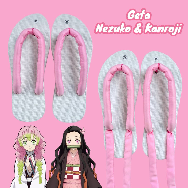 Geta Nezuko & Kanroji - Nezuko & Kanroji Shoes Cosplay Kimetsu no Yaiba ...
