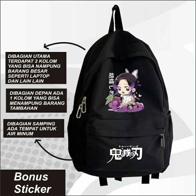 Japanese Anime Shinobu Cute Chibi Demon Slayer Backpack School Bag ...