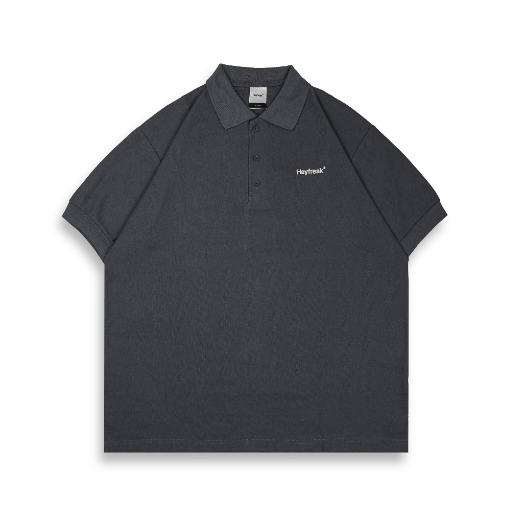 Heyfreak Polo Shirt Basic Logo Dark Gray V1 | Shopee Malaysia
